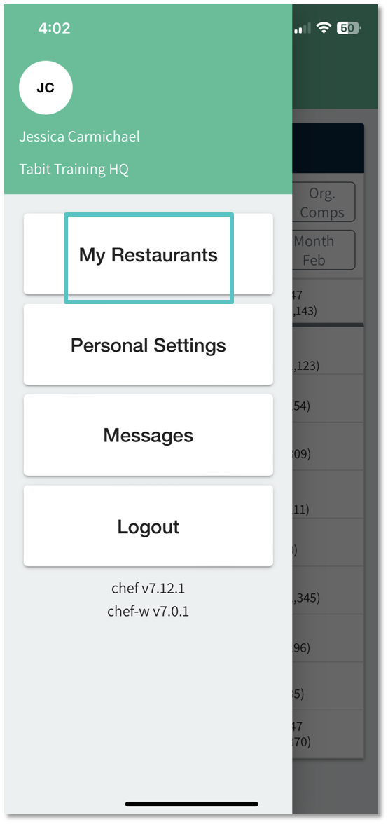 How Do I Change Locations in Tabit Chef? – Tabit Help Center