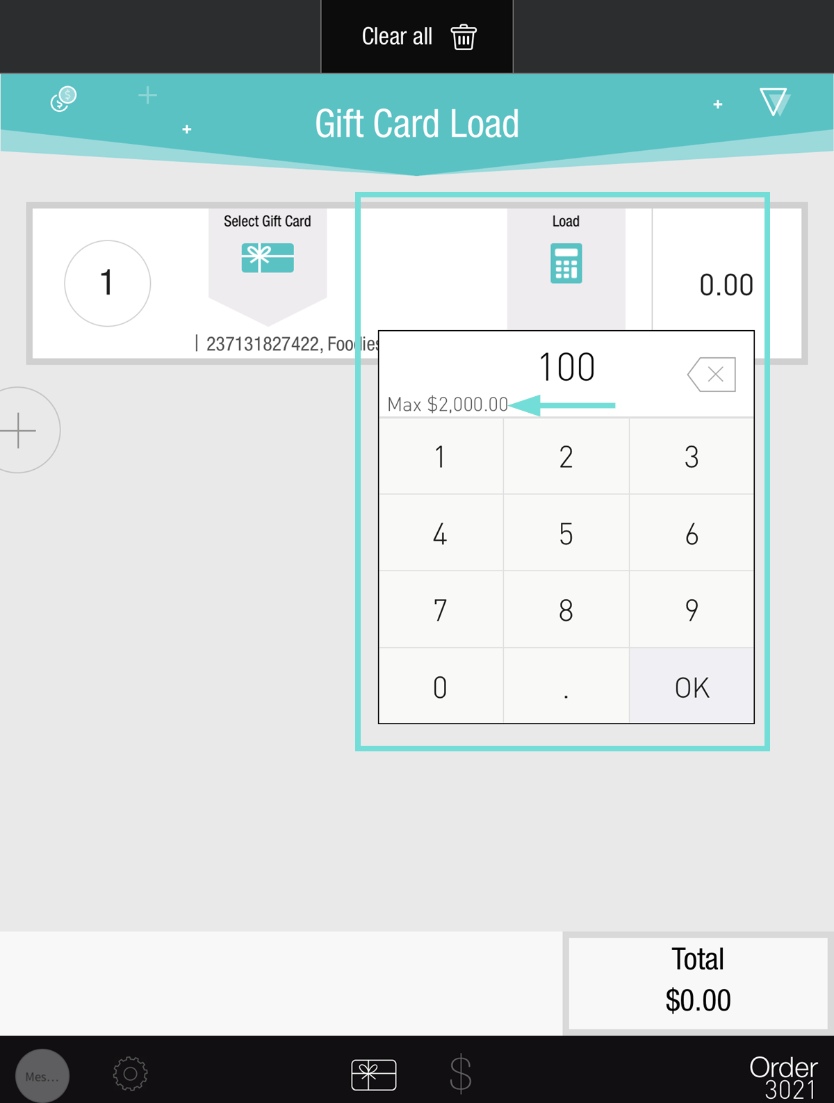 Loading Gift Cards from the PAD – Tabit Help Center
