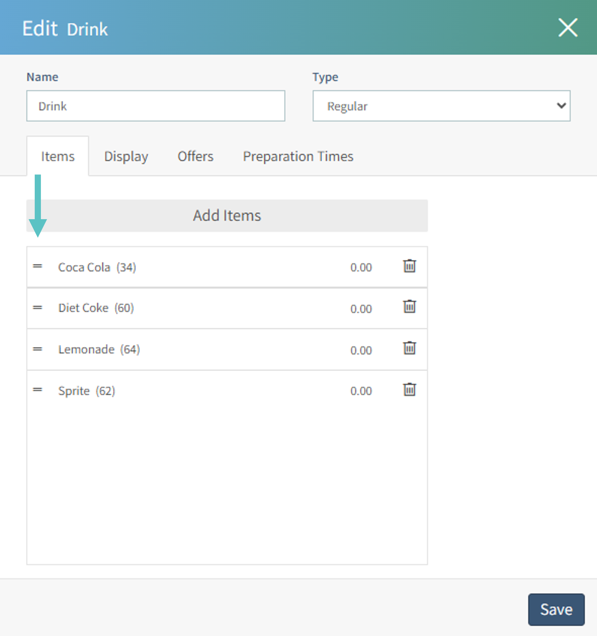Creating a combo item group – Tabit Help Center