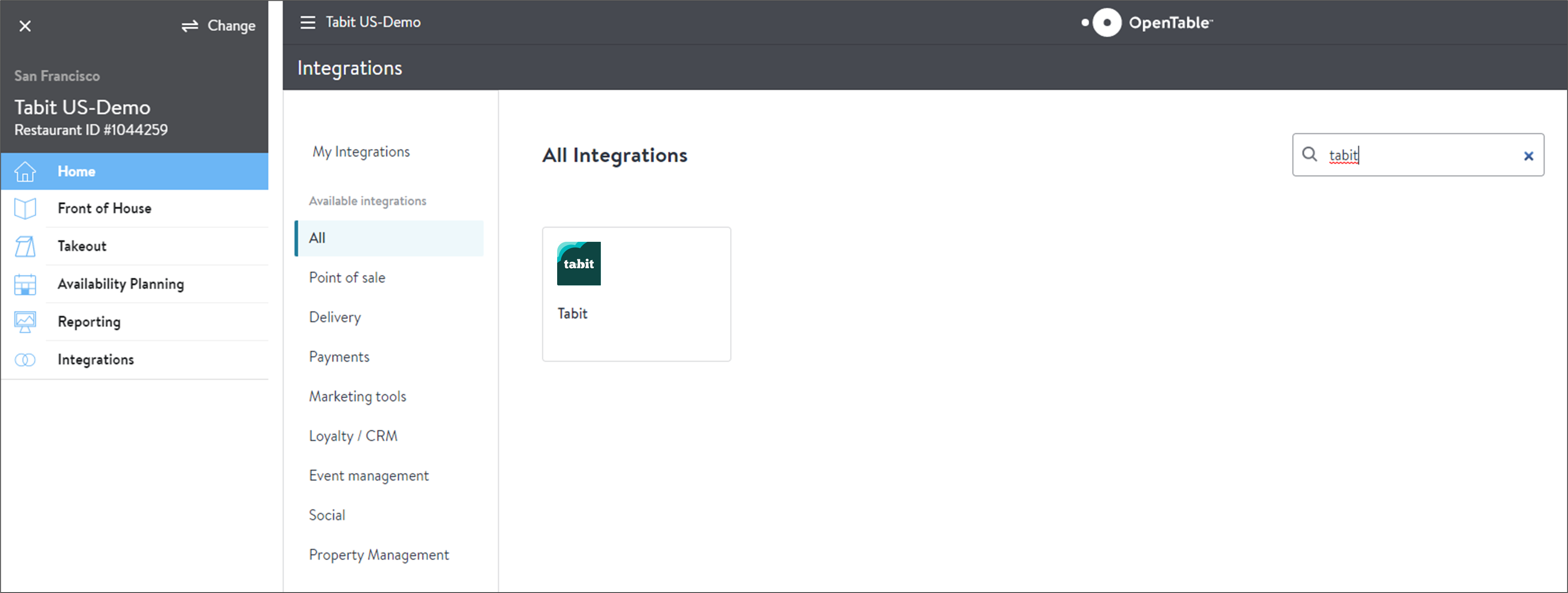 OpenTable Integration - Onboarding – Tabit Help Center