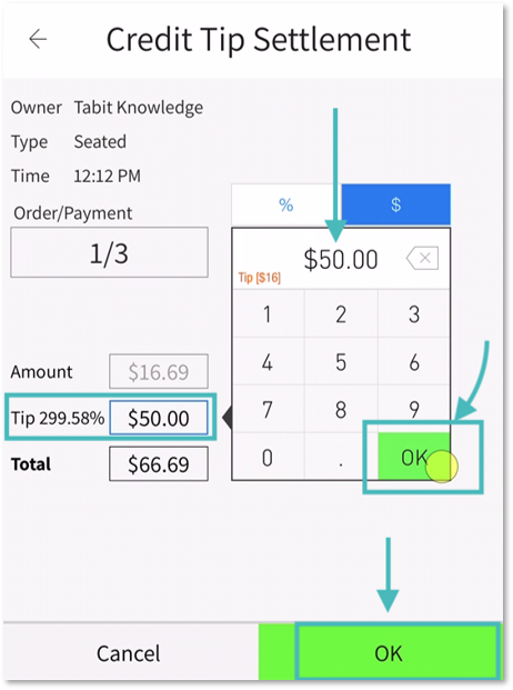 Applying a large Tip Adjust – Tabit Help Center