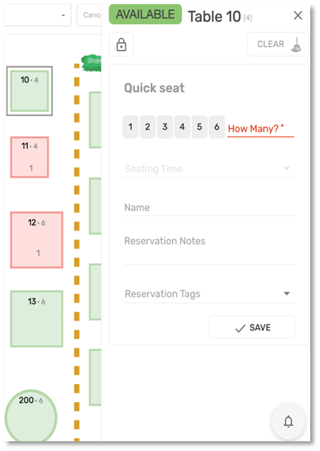 How to Quick Seat a Guest – Tabit Help Center