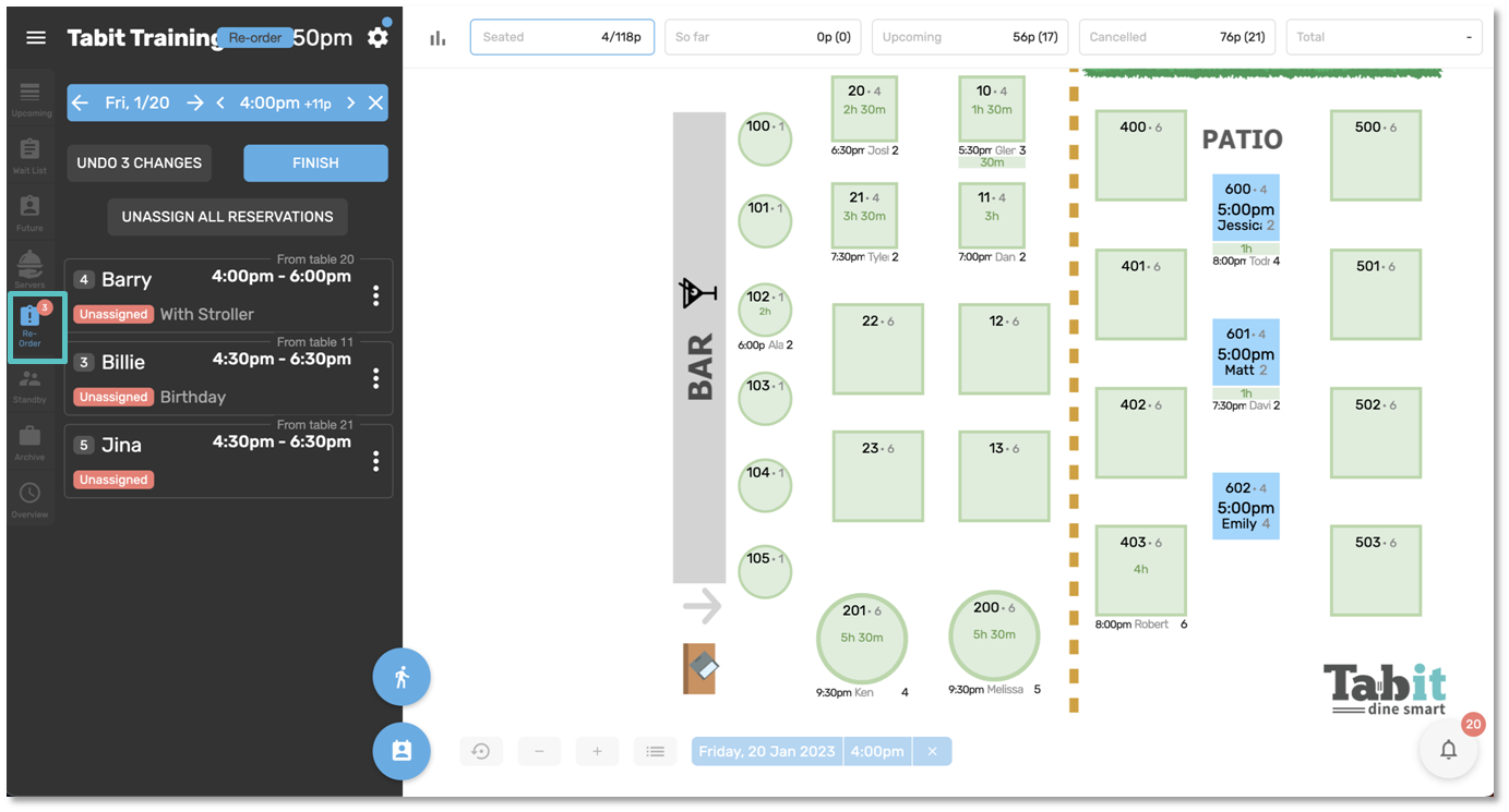 How to Re-order Reservation List Tables – Tabit Help Center