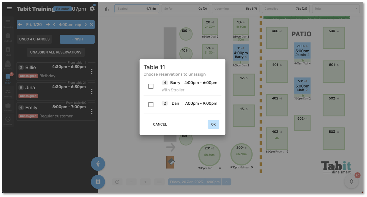 How to Re-order Reservation List Tables – Tabit Help Center
