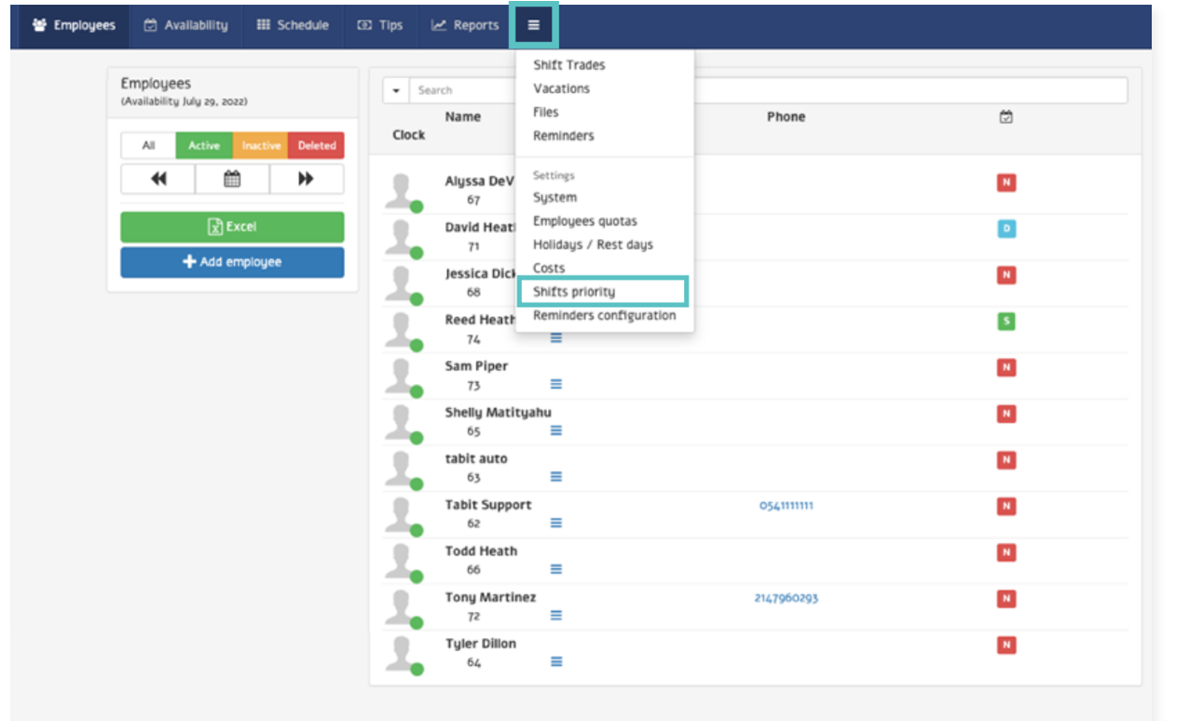 How to Apply Shift Priority – Tabit Help Center